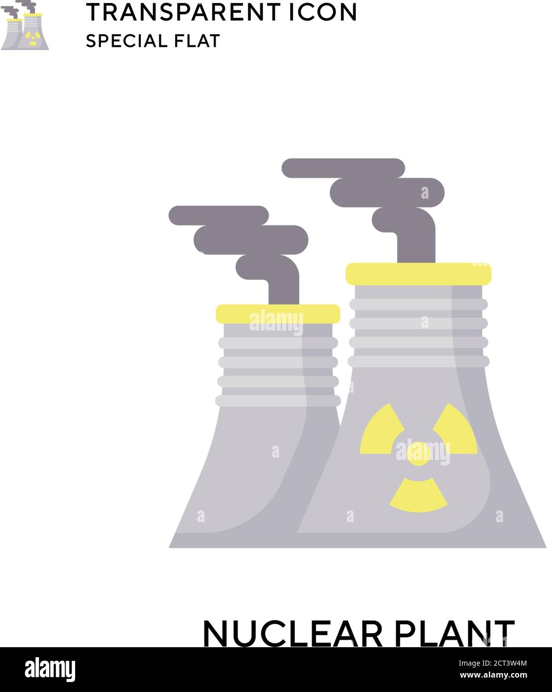 Nuclear plant vector icon. Flat style illustration. EPS 10 vector Stock ...