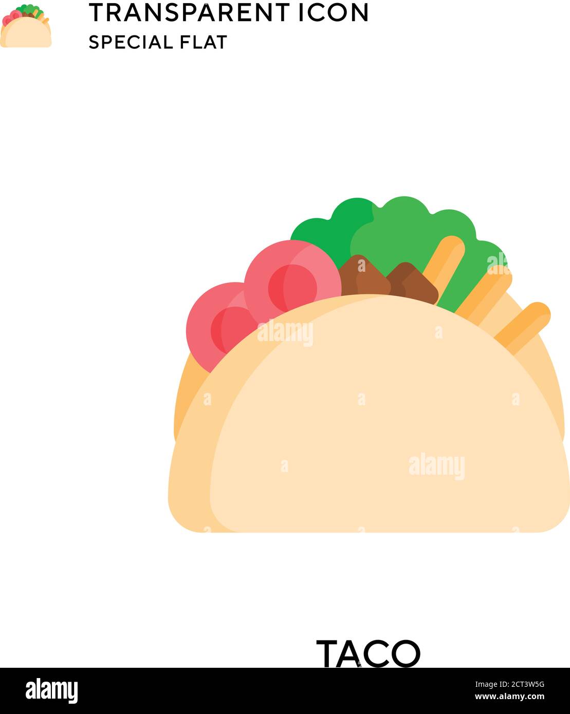 Taco vector icon. Flat style illustration. EPS 10 vector Stock Vector ...