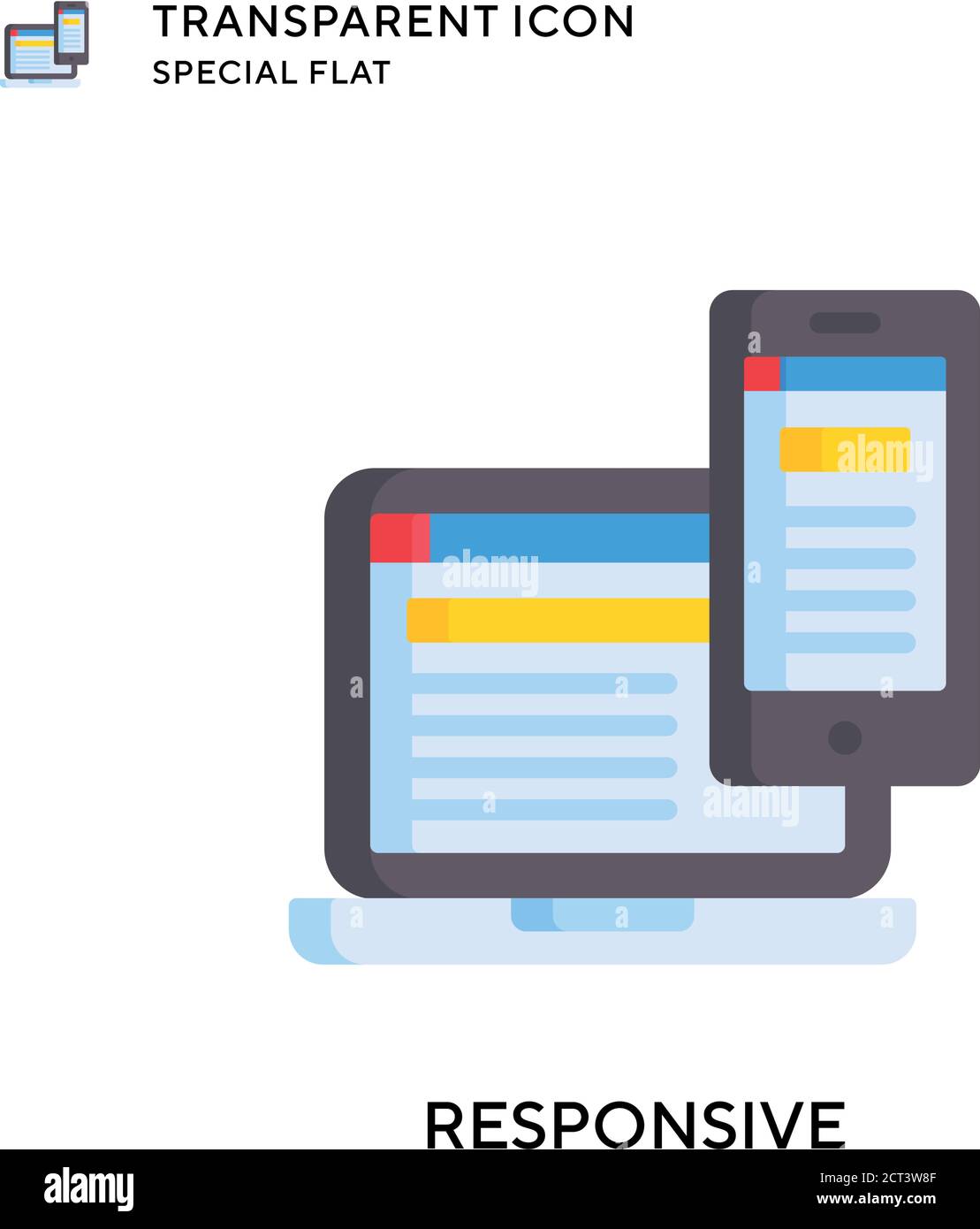 Responsive vector icon. Flat style illustration. EPS 10 vector Stock ...