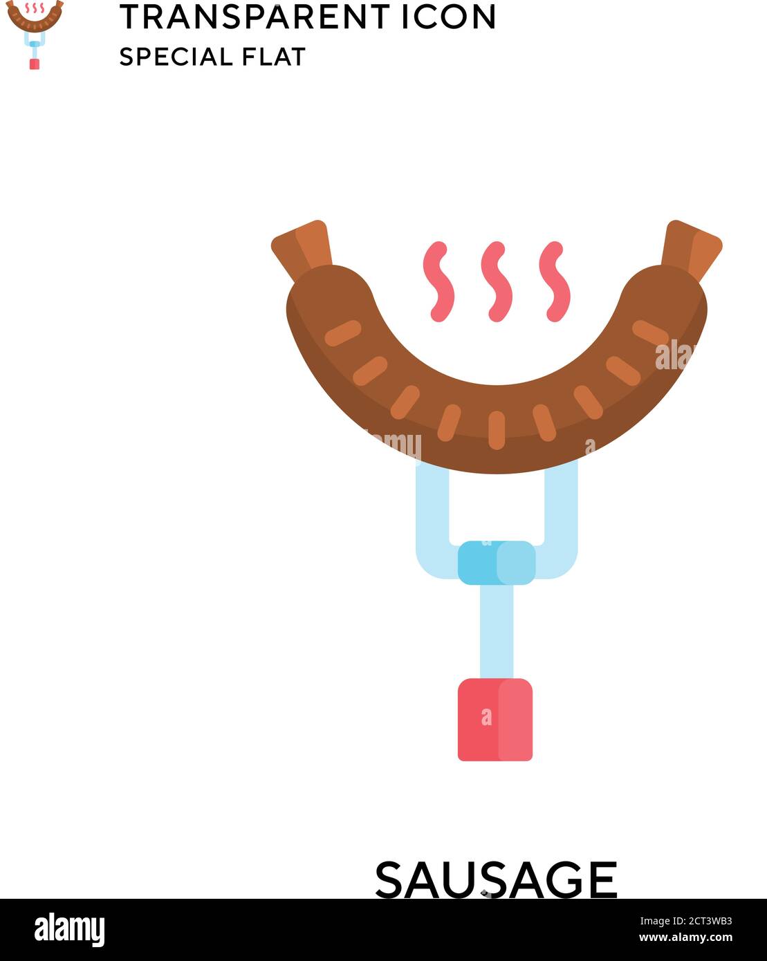 Sausage vector icon. Flat style illustration. EPS 10 vector Stock ...