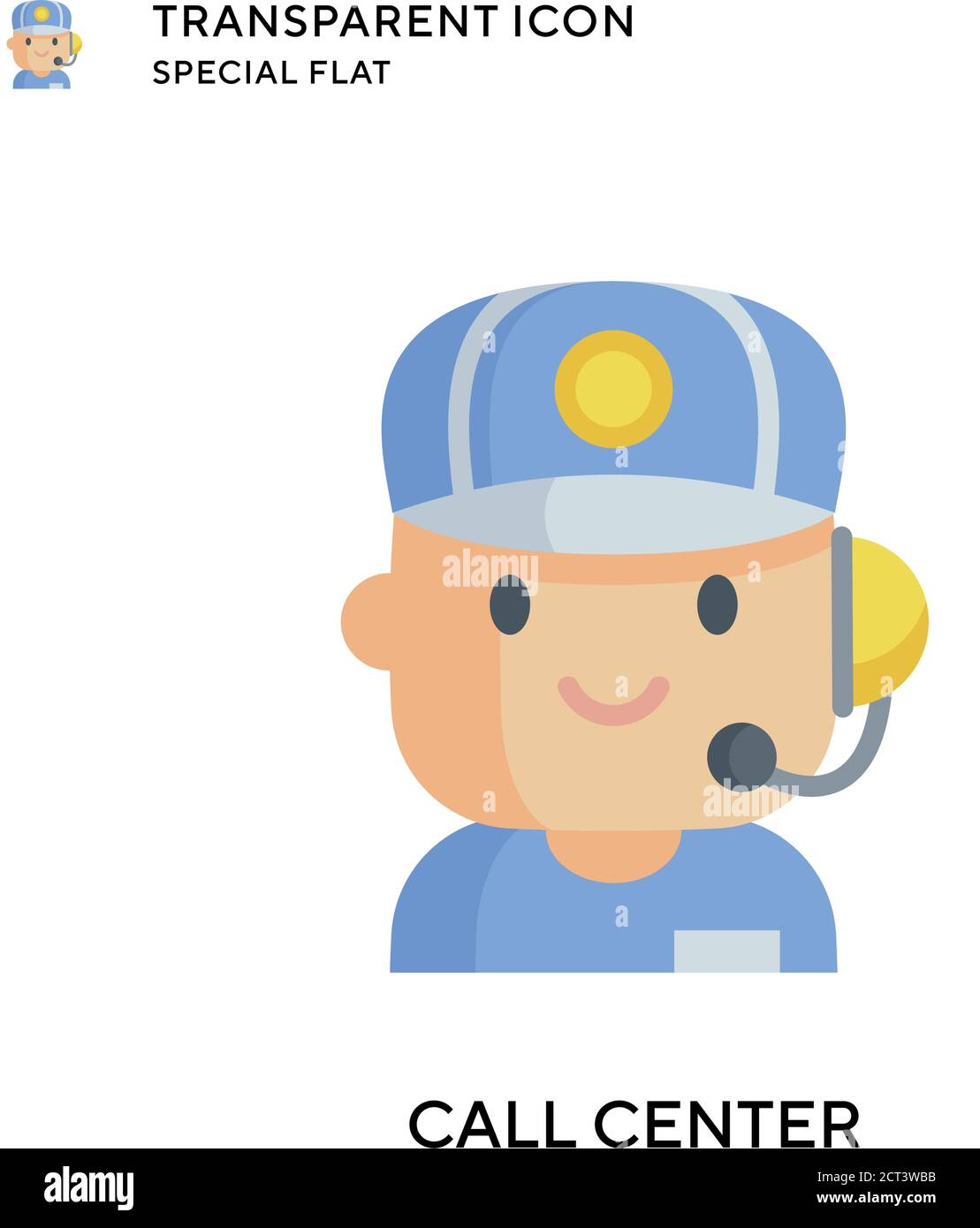 Call center vector icon. Flat style illustration. EPS 10 vector Stock ...