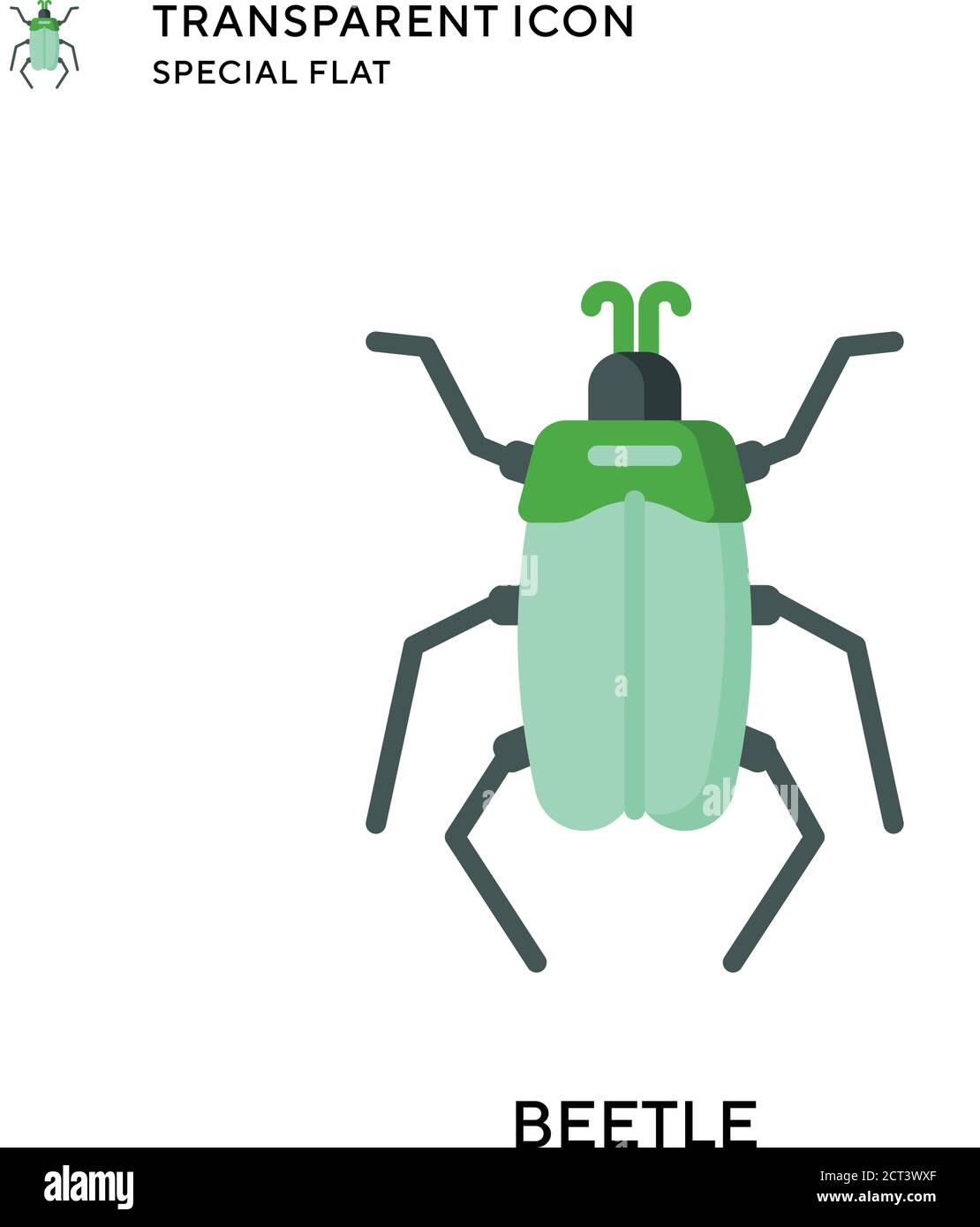 Beetle vector icon. Flat style illustration. EPS 10 vector Stock Vector ...