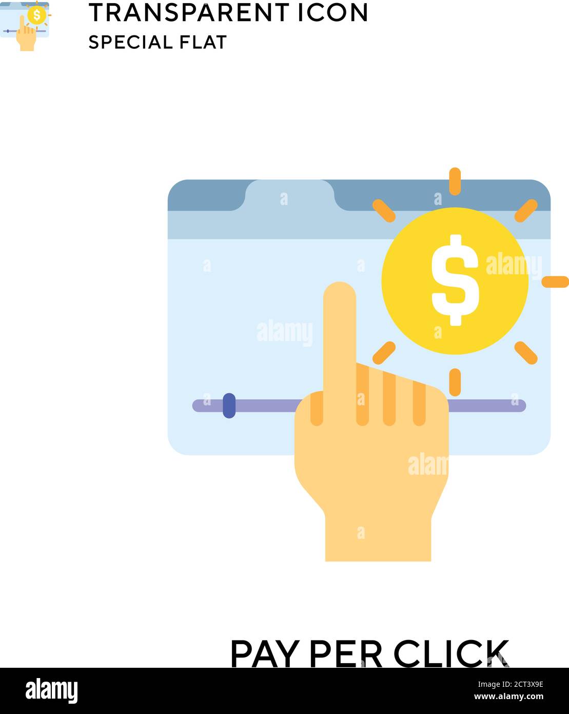 Pay per click vector icon. Flat style illustration. EPS 10 vector Stock ...