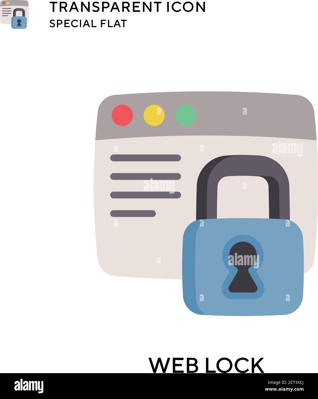 Web lock vector icon. Flat style illustration. EPS 10 vector Stock ...
