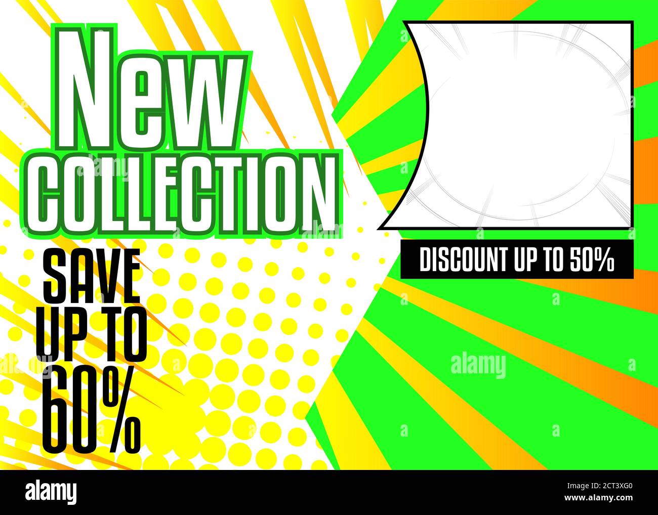 Comic book fashion sale, unique social media post design. Cartoon ...