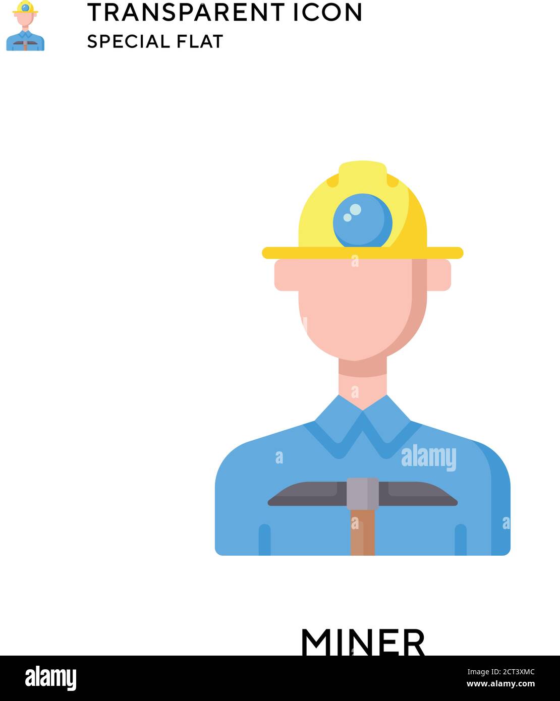 Miner vector icon. Flat style illustration. EPS 10 vector Stock Vector ...