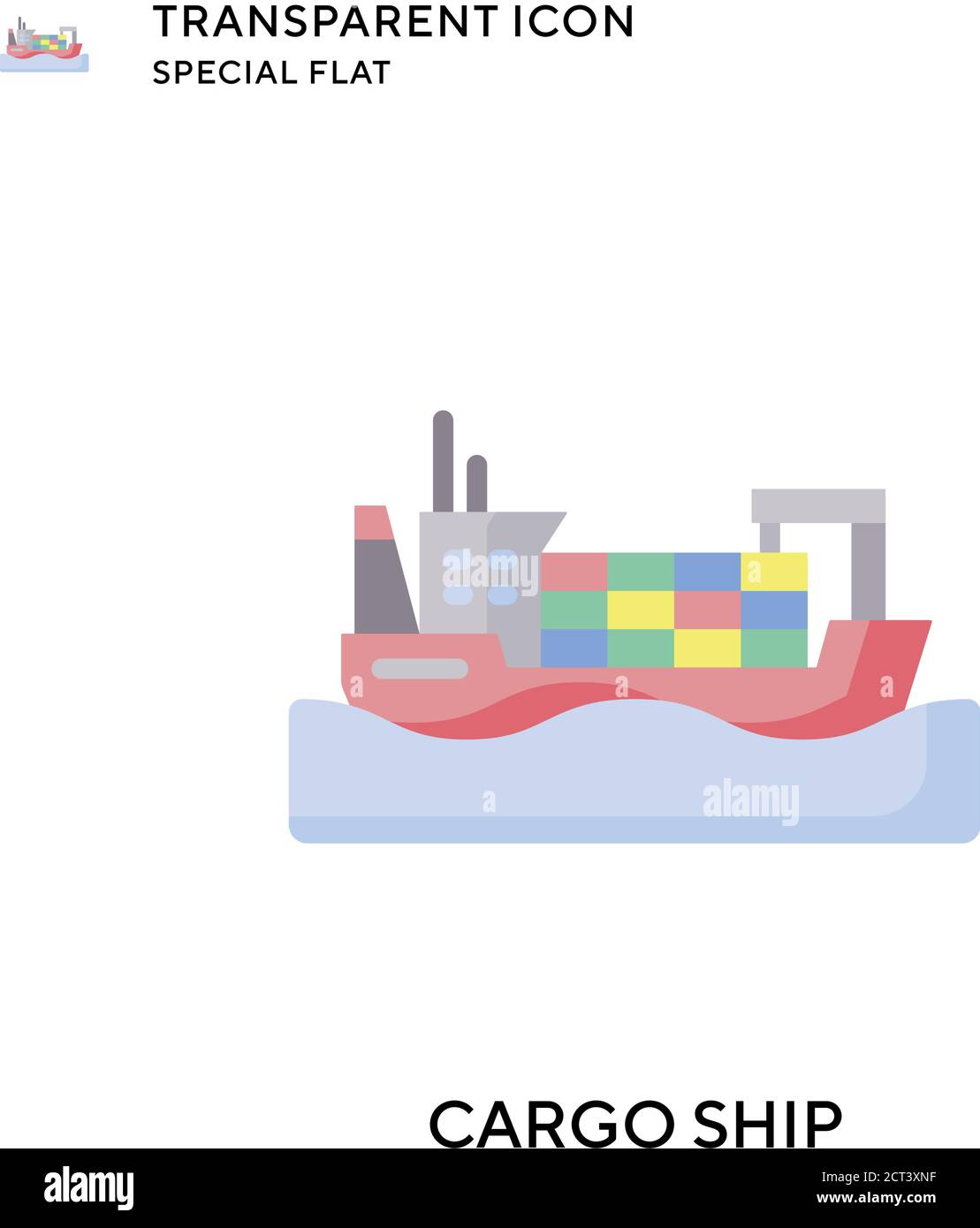 Cargo ship vector icon. Flat style illustration. EPS 10 vector Stock ...