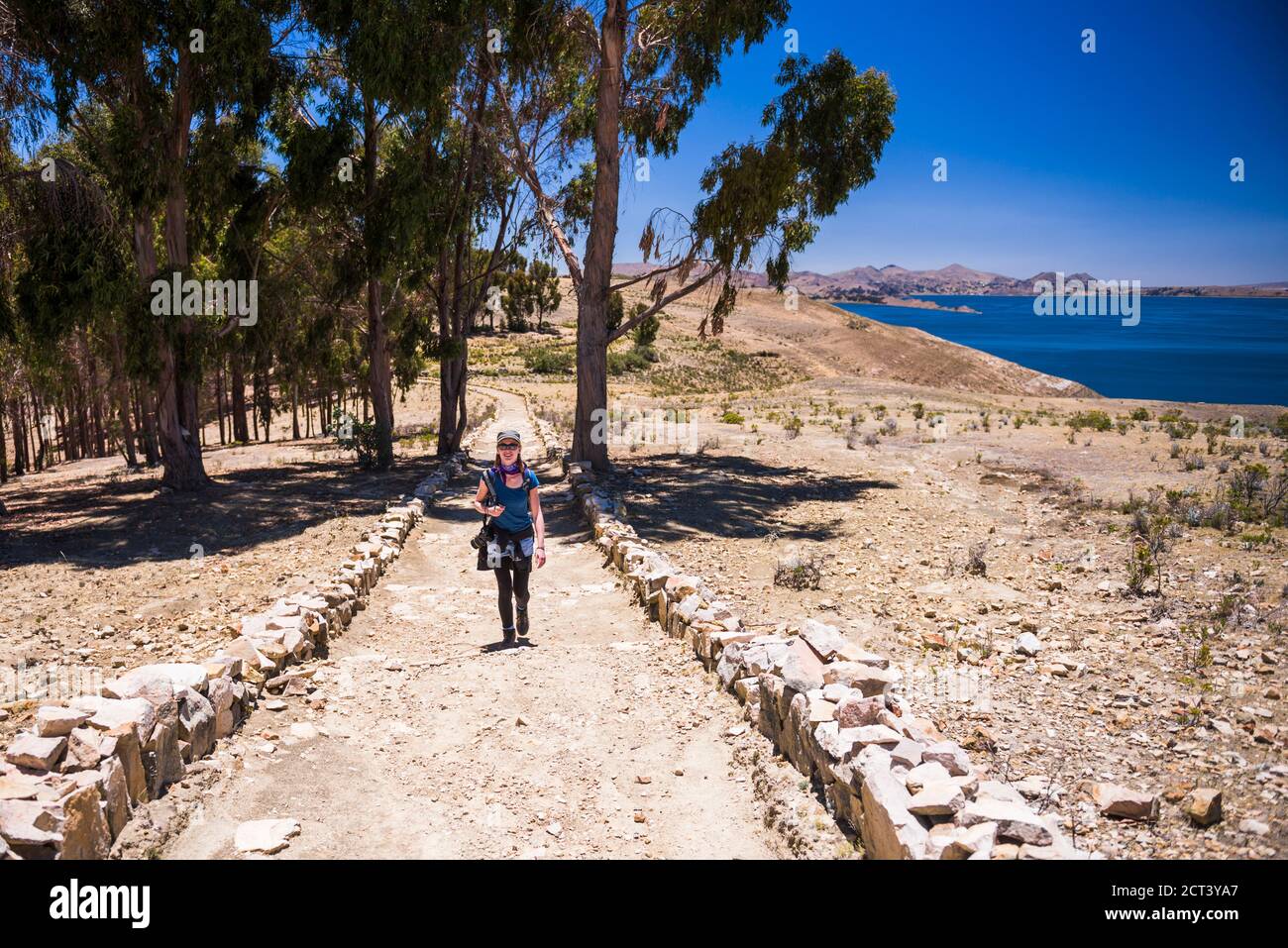 Walking on Isla del Sol (Island of the Sun), Lake Titicaca, Bolivia ...