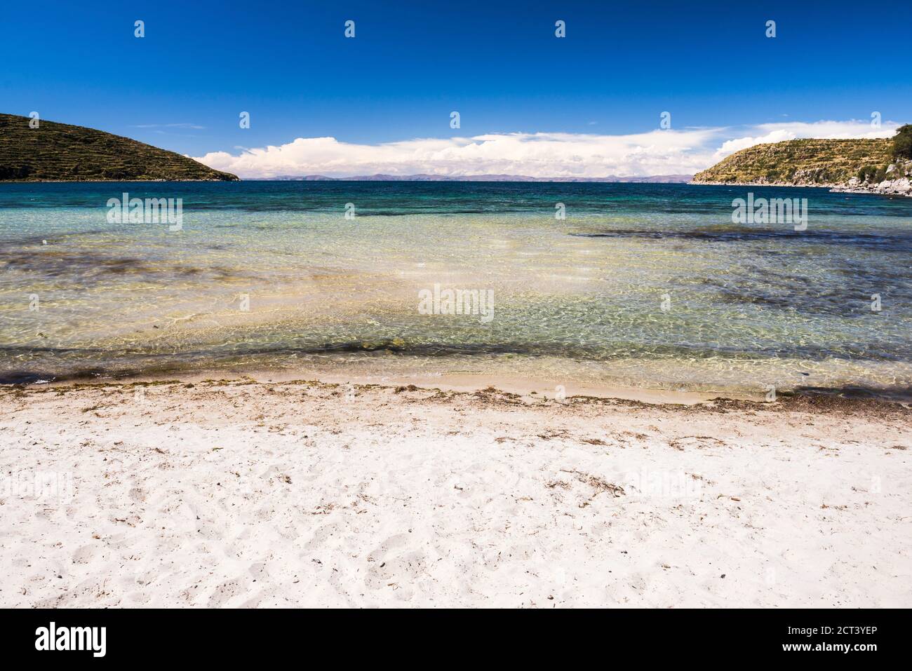 Lake Titicaca Beach at Challapampa village, Isla del Sol (Island of the ...