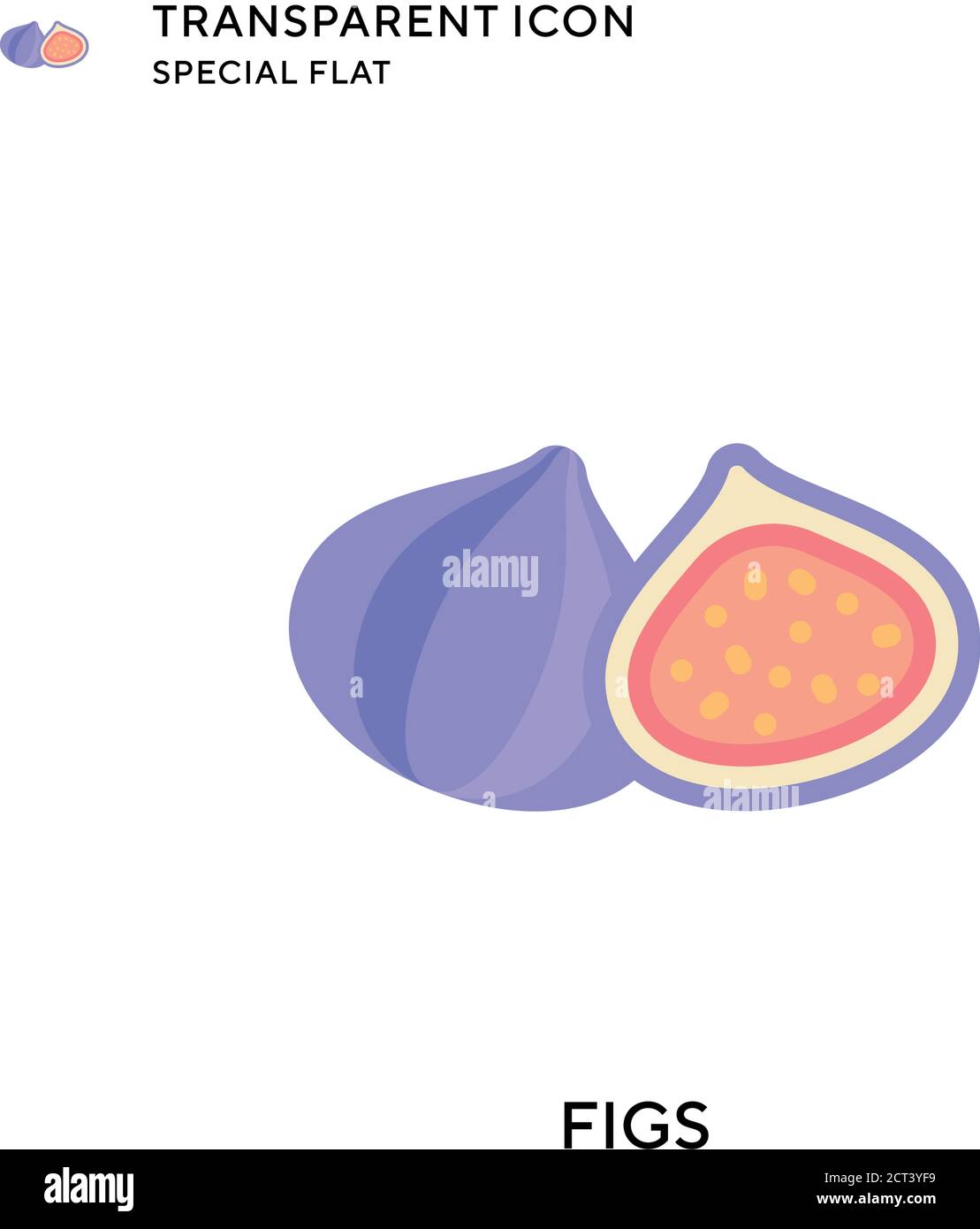 Half fig fruit icon flat hi-res stock photography and images - Alamy