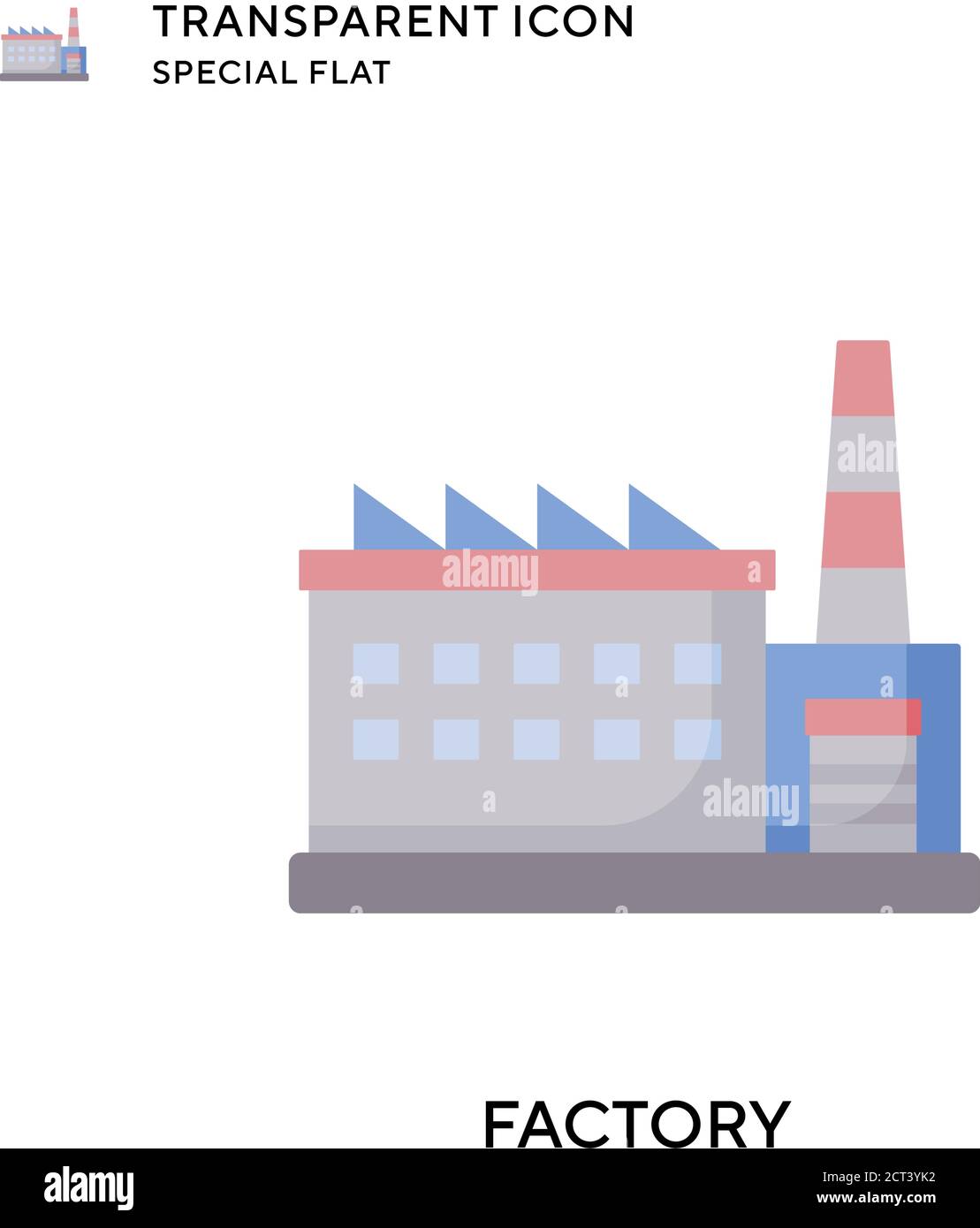 Factory vector icon. Flat style illustration. EPS 10 vector Stock Vector Image & Art - Alamy