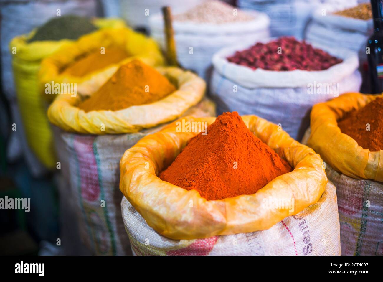 Spices and curry powder in Campesino Market (Mercado Campesino), Sucre ...