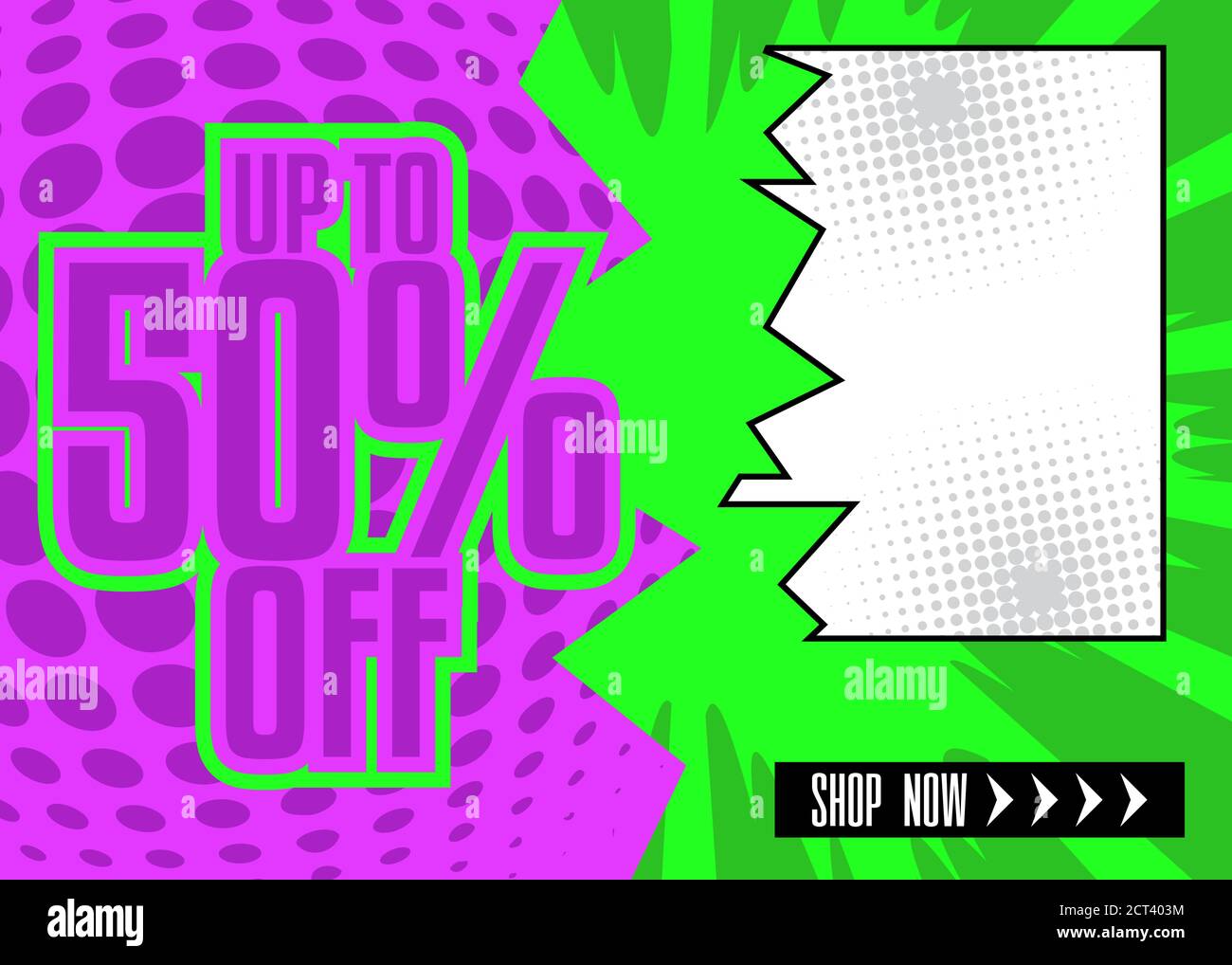 Comic book fashion sale, unique social media post design. Cartoon ...