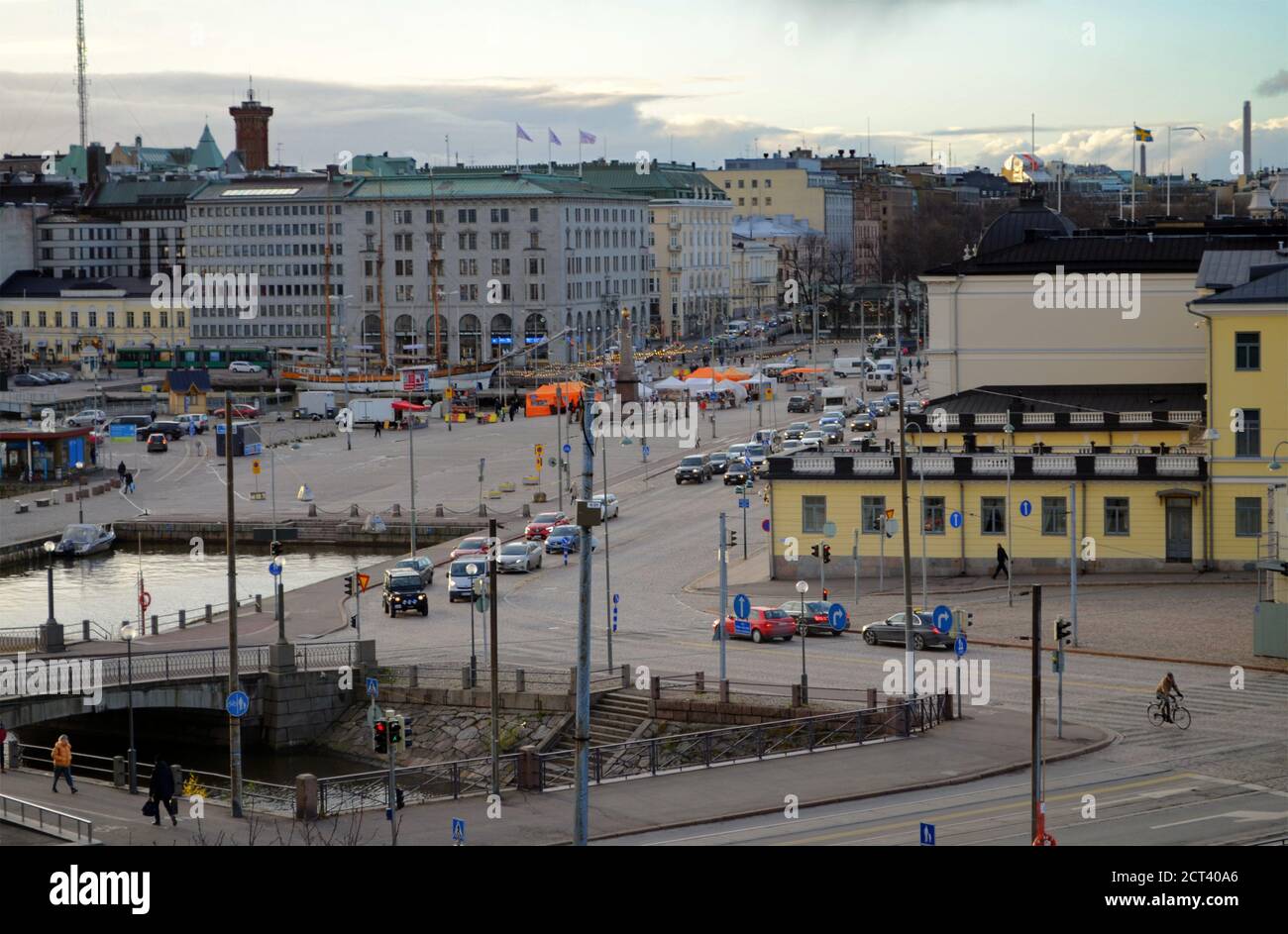 Finland - Helsinki Market Square View from Uspenski Cathedral Stock ...
