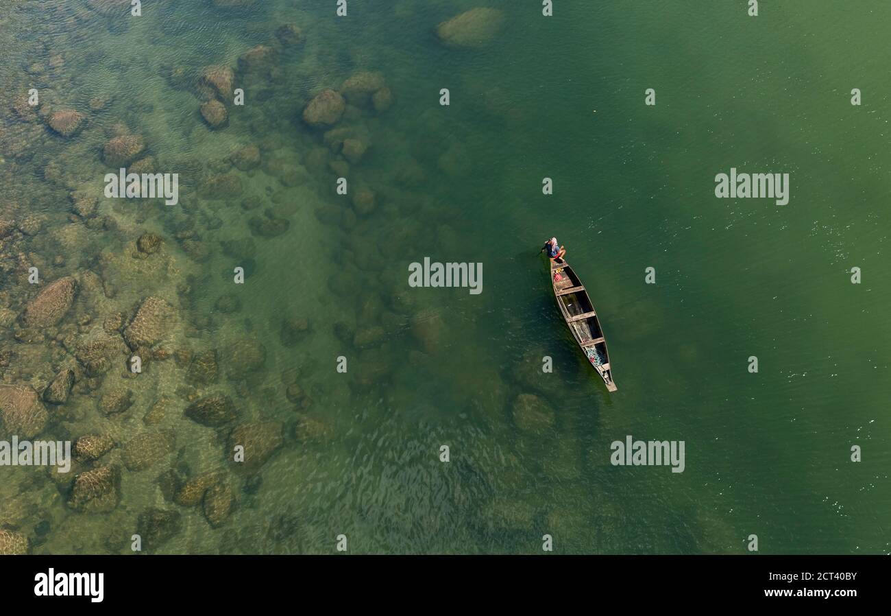 Crystal Clear water of Dawki River near India Bangladesh Border in ...