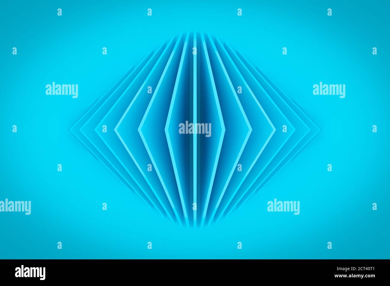3D illustration volumetric blue rhombus layers on a geometric ...
