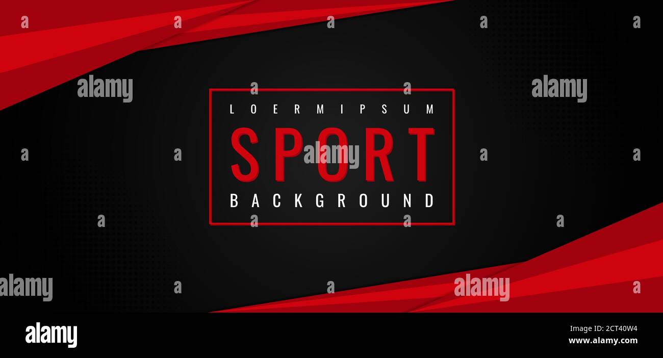 Sport black background red triangle frame overlap shape design. vector ...