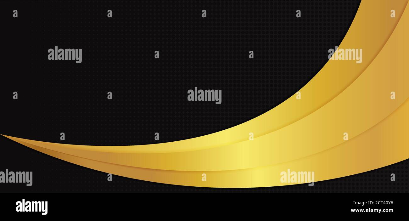Luxury concept gold metallic overlap layer curve shape design. vector ...