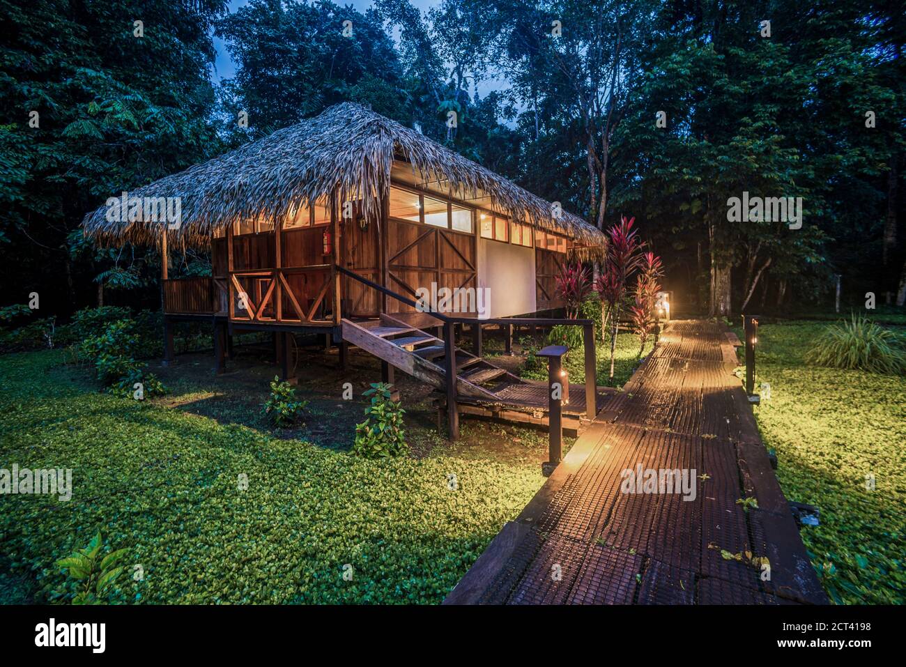 Bedrooms at Sacha Lodge, an Amazon Rainforest lodge near Coca in Euador ...