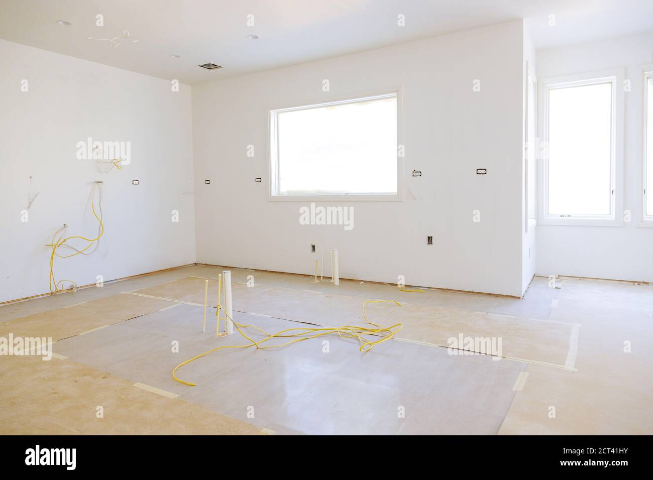 Under construction apartment new home installing material for repairs ...