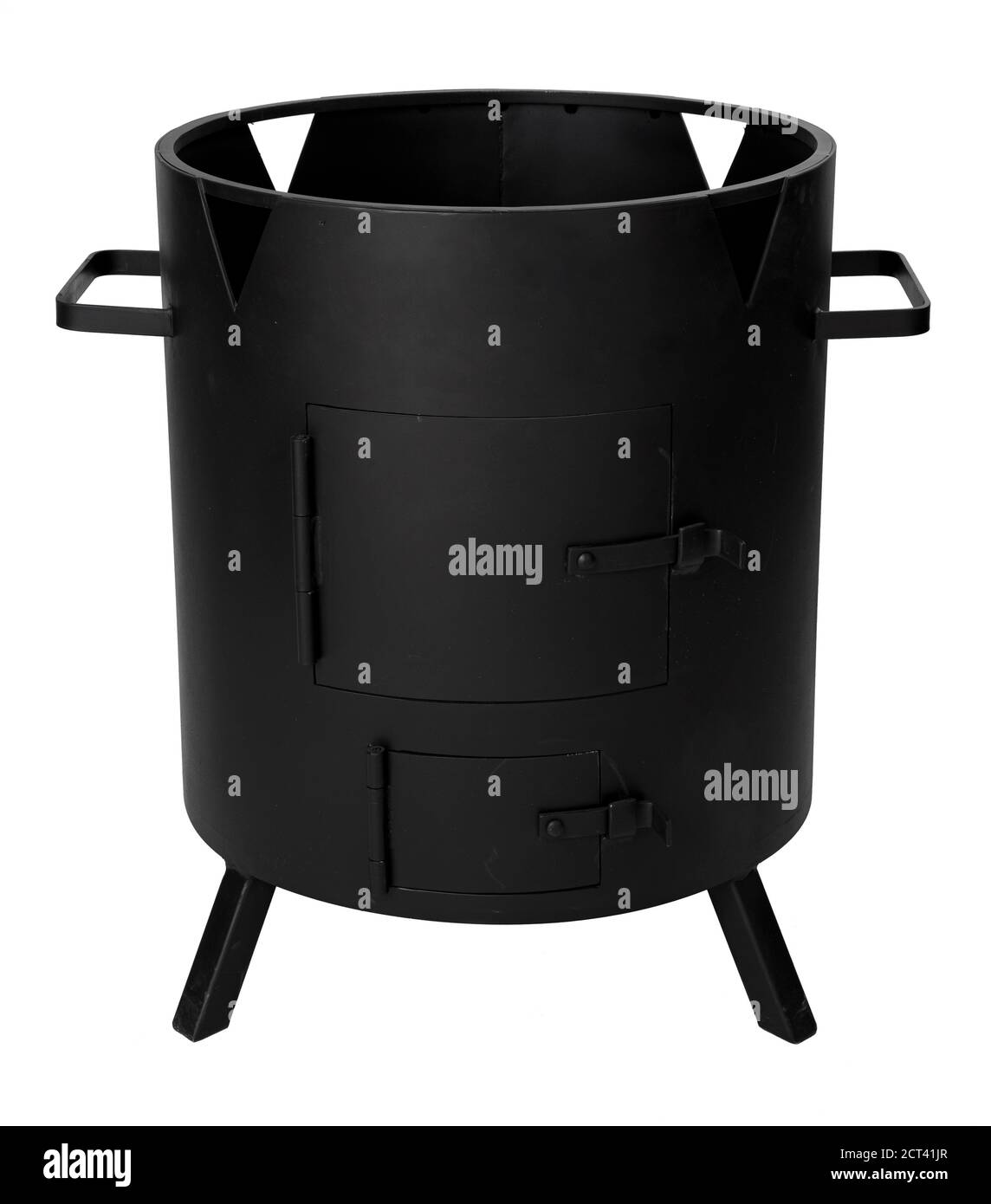 Black metal barbecue grill isolated on white Stock Photo - Alamy