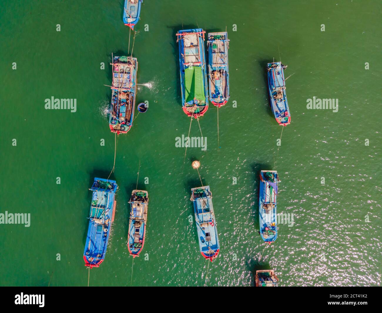 Vietnamese boats on the river. River pollution Stock Photo - Alamy