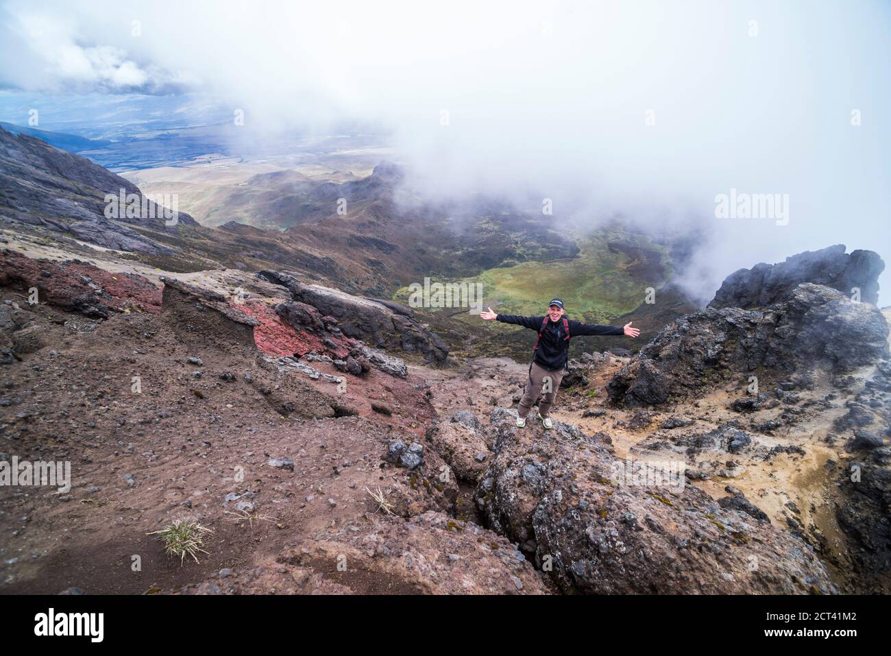 Climber on Ruminahui Volcano summit, Cotopaxi National Park, Avenue of ...