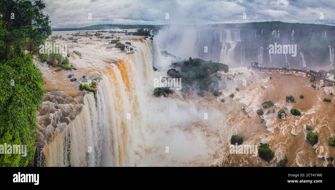Iguazu Falls (aka Iguacu Falls or Cataratas del Iguazu), seen from the ...