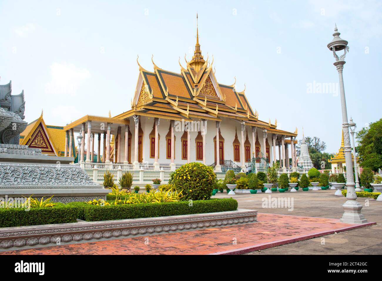 Silver Pagoda, aka The Temple of the Emerald Buddha at The Royal Palace, Phnom Penh, Cambodia ...