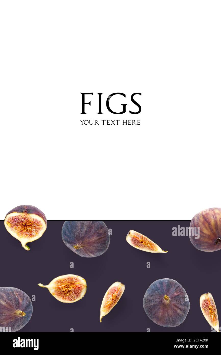 Creative layout of Fresh ripe figs. Food Photo. Figs on a white ...