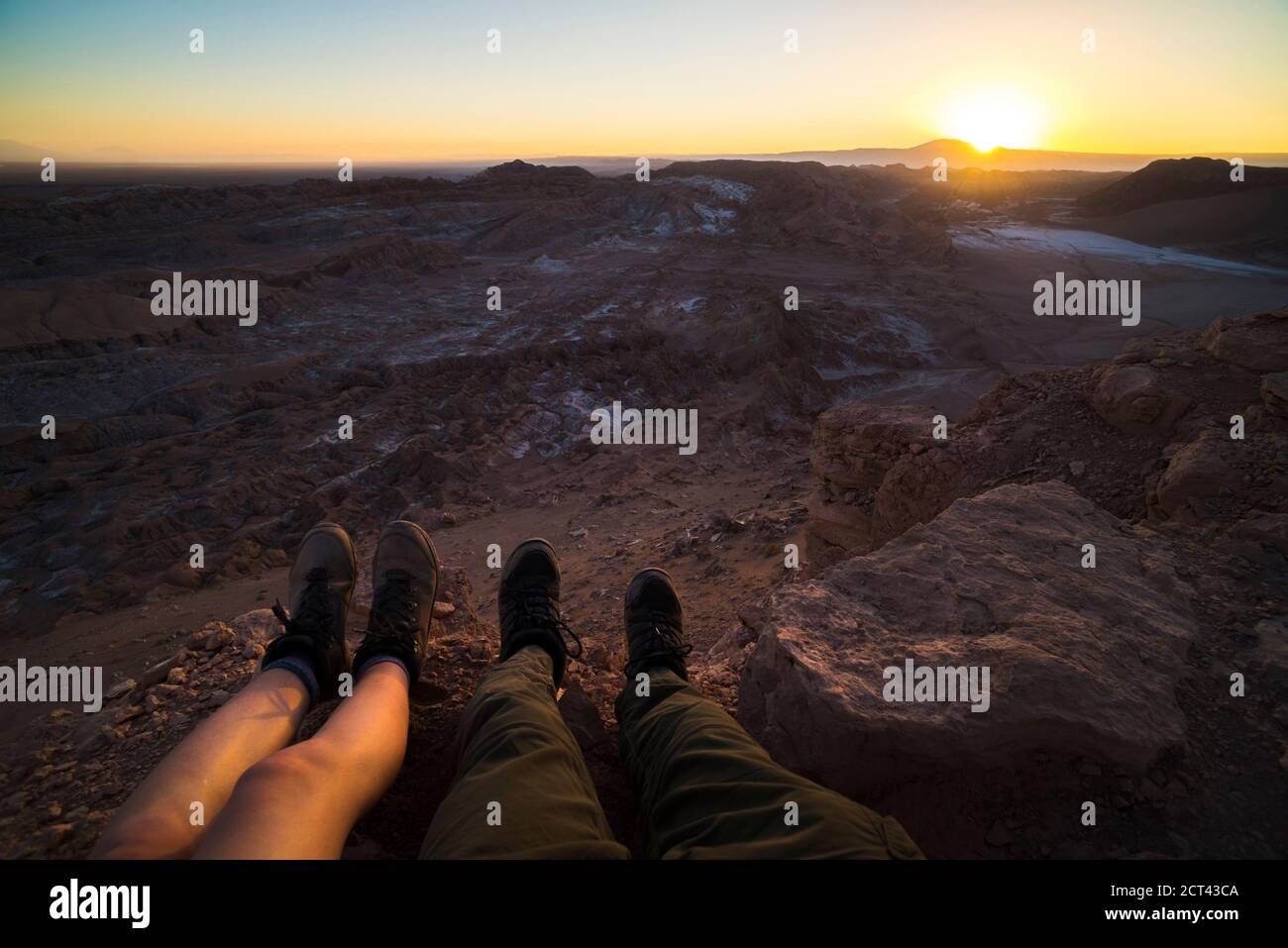 Moon Valley sunset (Valle de la Luna), Atacama Desert, North Chile, South America Stock Photo ...