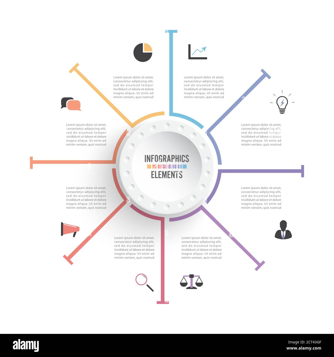 Vector illustration infographics. Business concept with 8 options. For ...