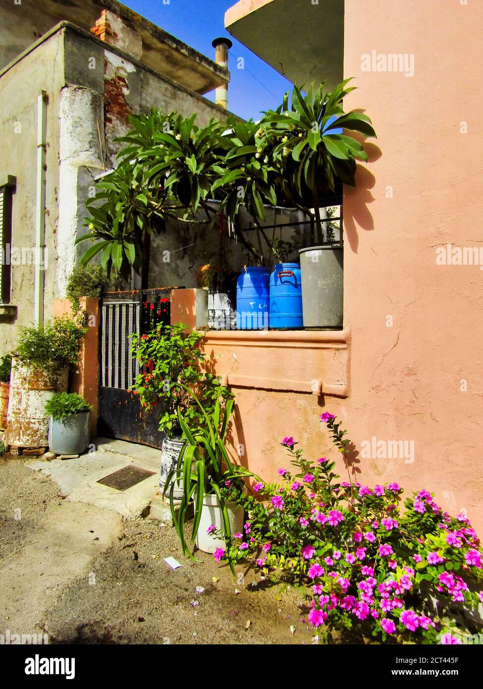 Pretty House Facade, Galatas Village, Crete, Greece Stock Photo - Alamy