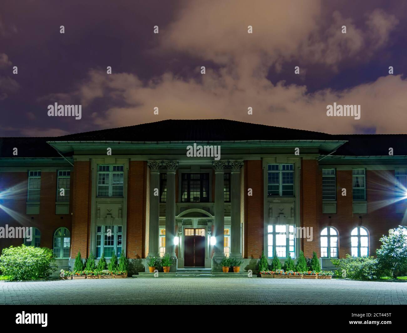 Night view of the NTU administration building at Taipei, Taiwan Stock ...