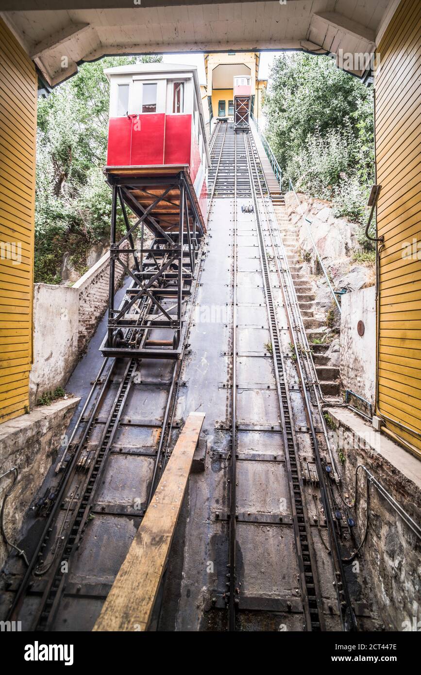 Funicular Railway, Valparaiso, Valparaiso Province, Chile, South ...