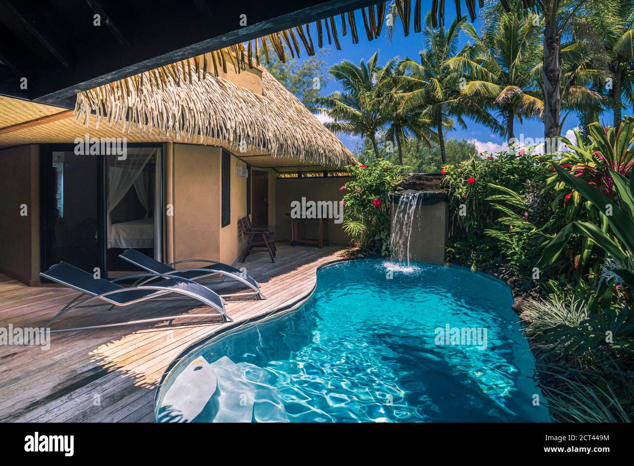Private pool at a luxury Villa on a tropical island at Muri, Rarotonga ...