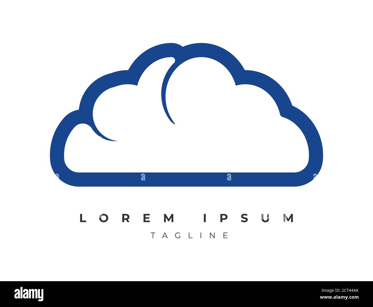 Simple Cloud Logo Design Vector Template Solid Shape Stock Vector Image ...