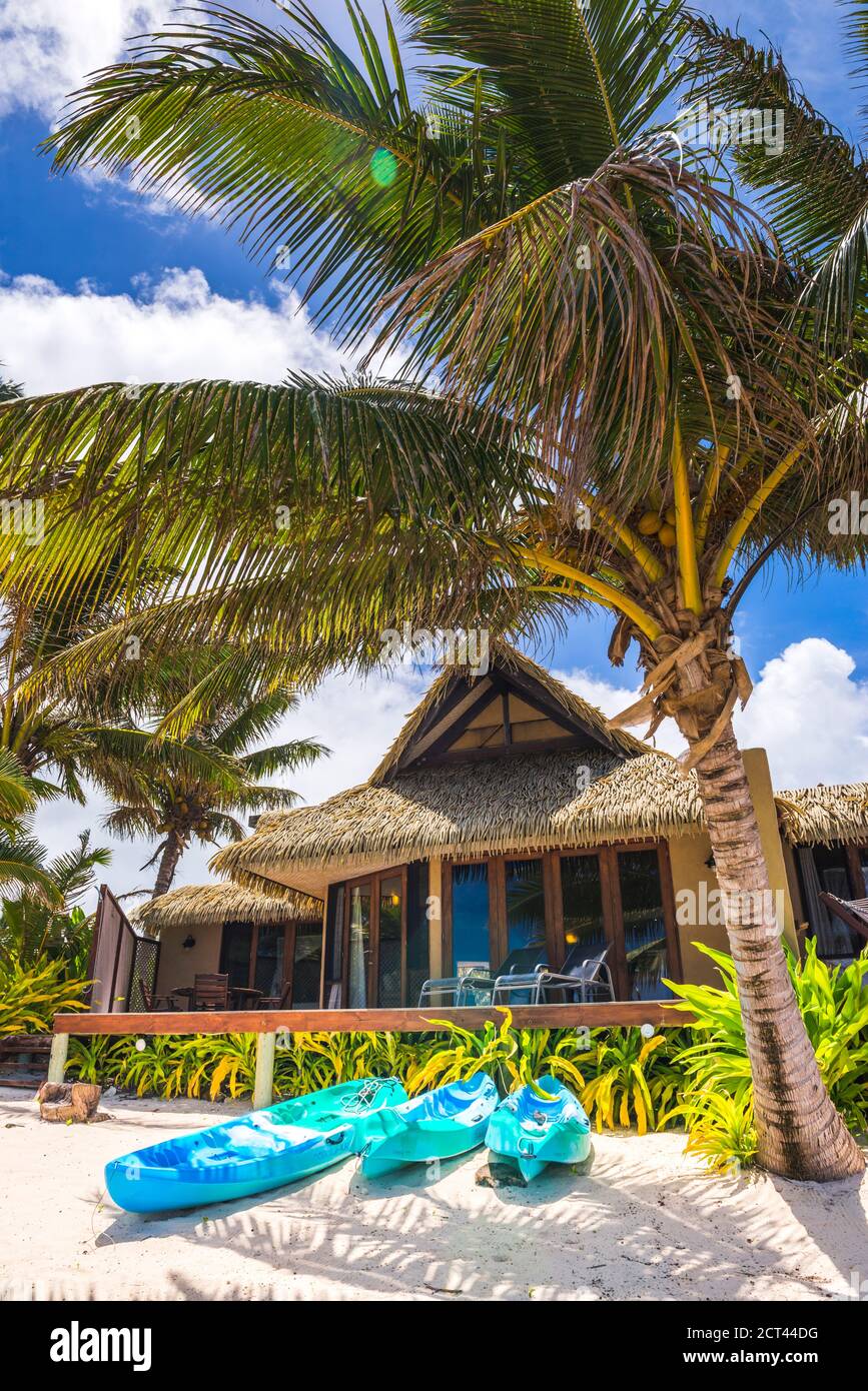 Sea view Luxury Villas on the beach front with tropical palm trees and ...
