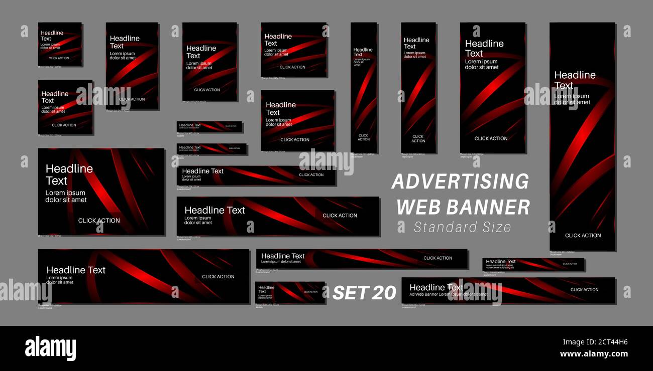 Set standard black web Stock Vector Images - Alamy