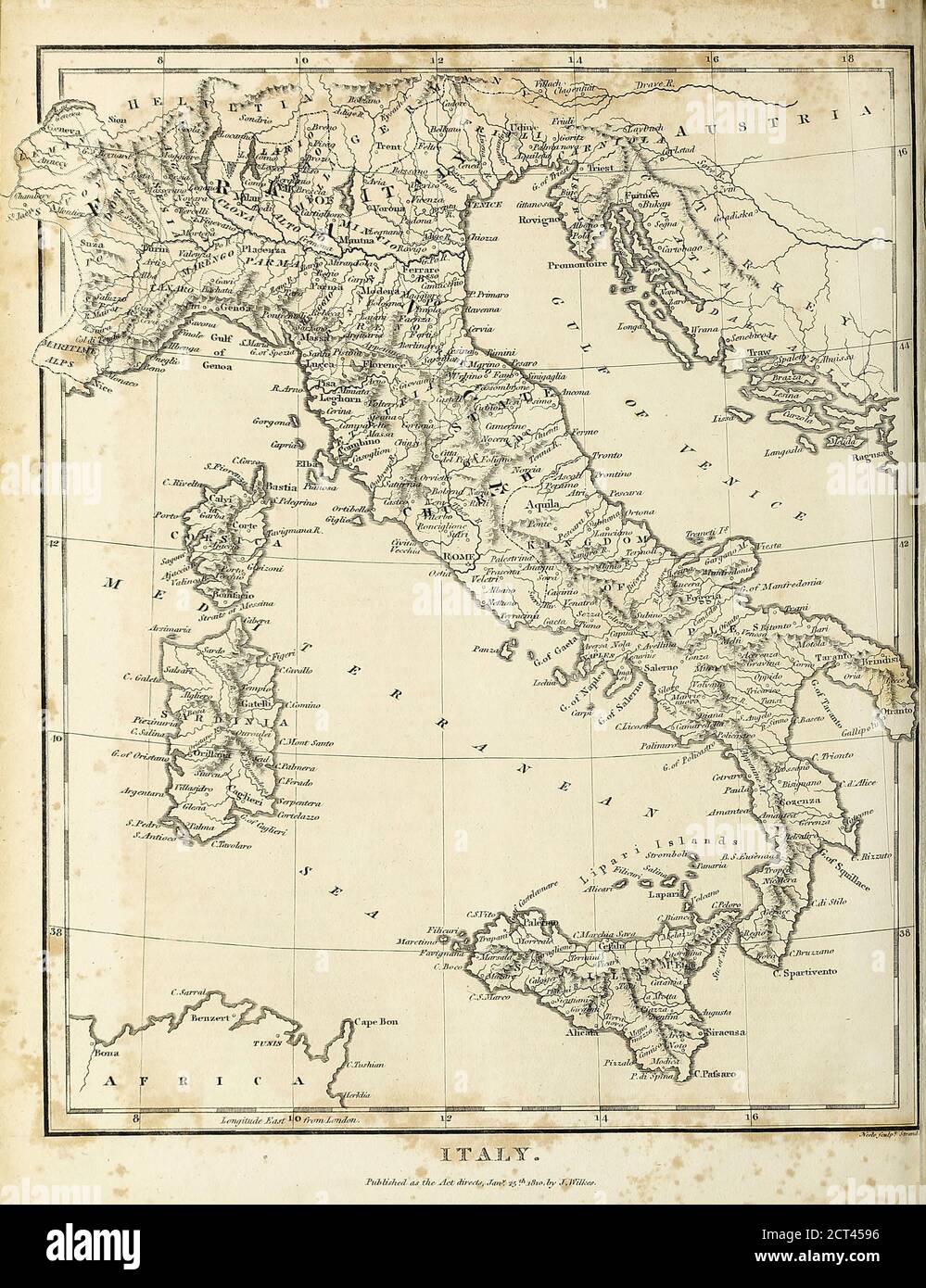 Italy map 19th century hi-res stock photography and images - Alamy