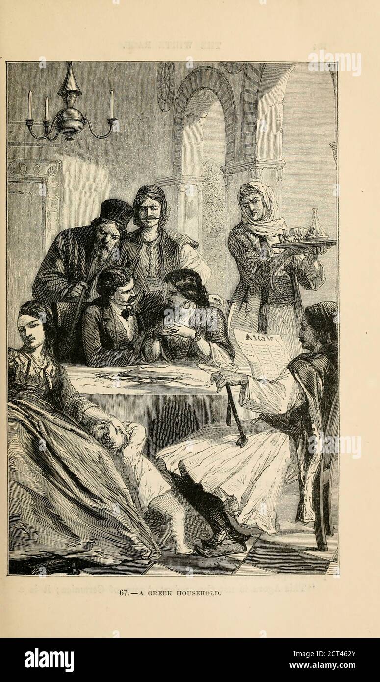 A Greek Household engraving on wood From The human race by Figuier ...
