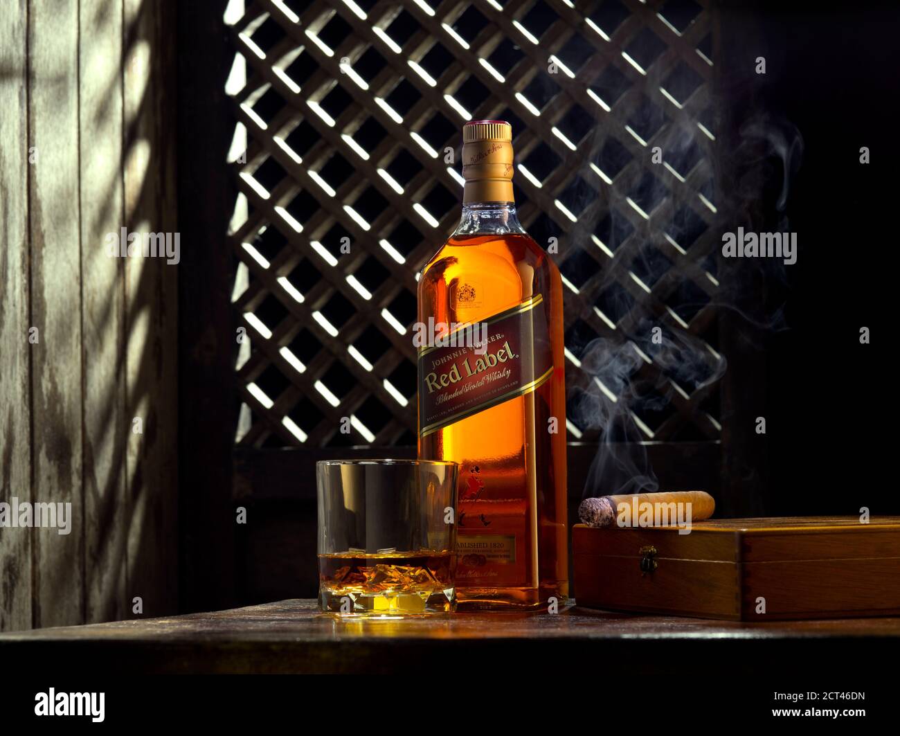 Whisky Red Label Bottle Glass High Resolution Stock Photography and ...