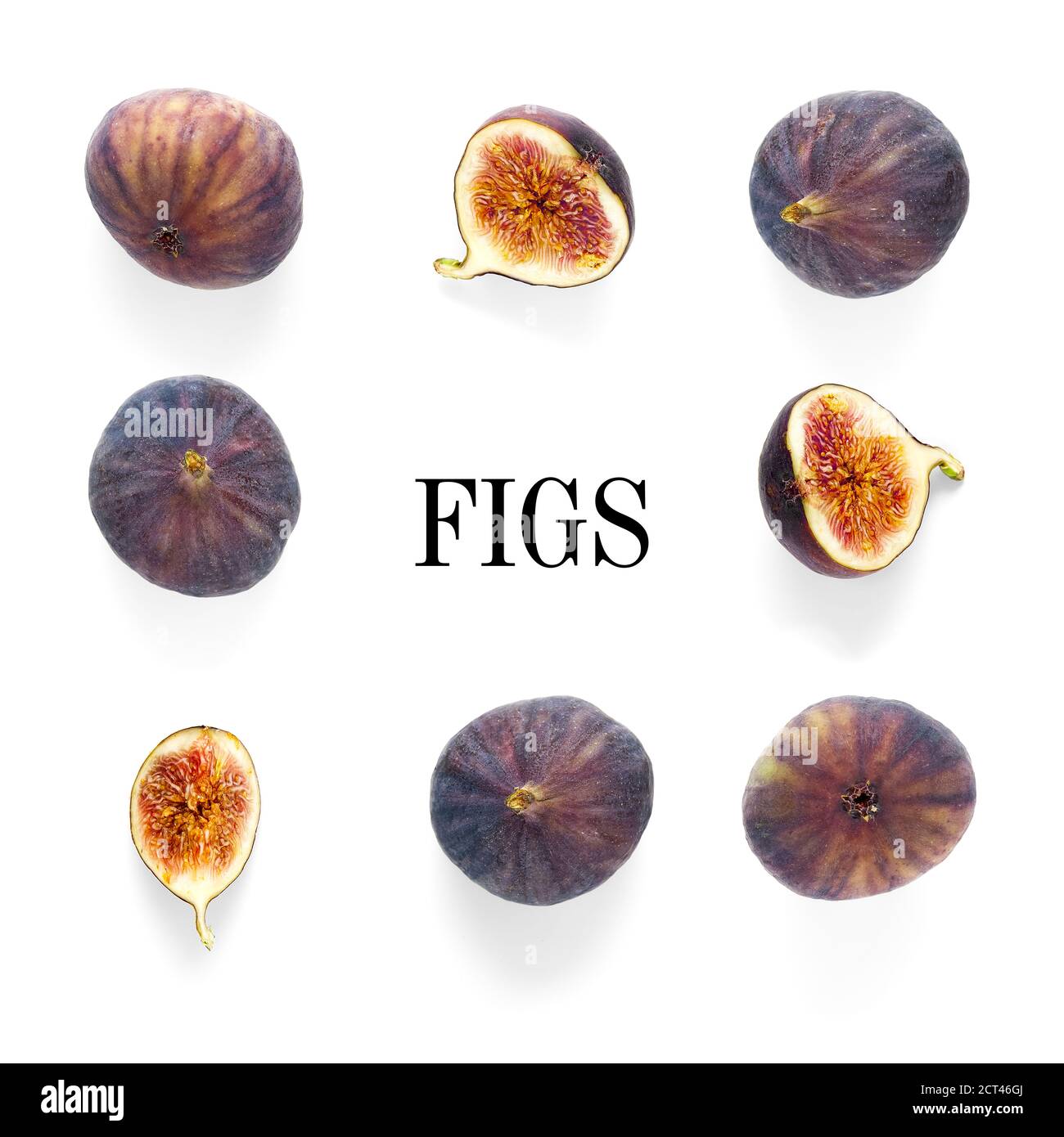 Creative layout of Fresh ripe figs. Food Photo. Figs on a white ...