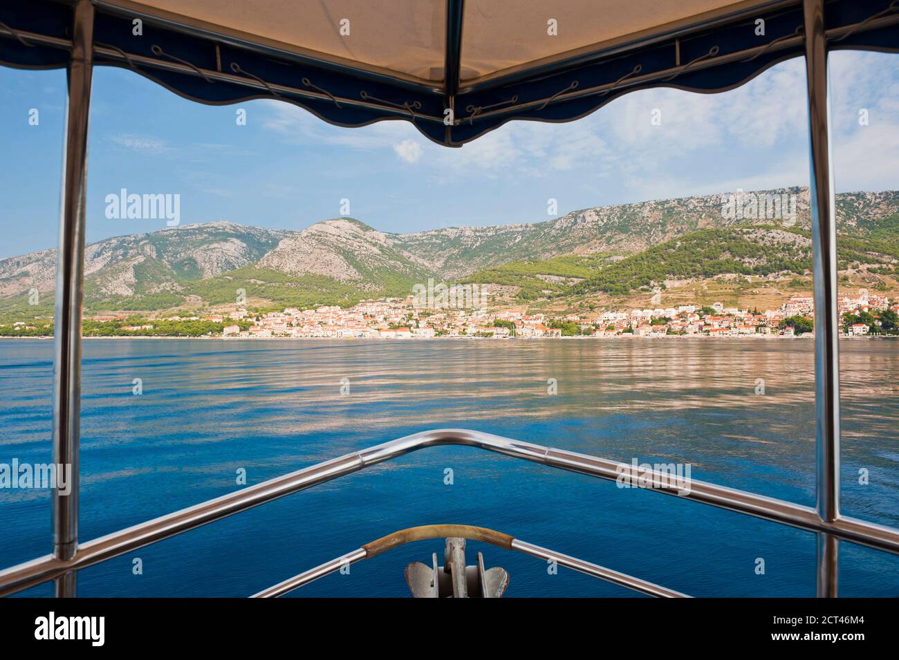 Bol Town, Brac Island, Croatia, seen from the tourist boat Stock Photo ...