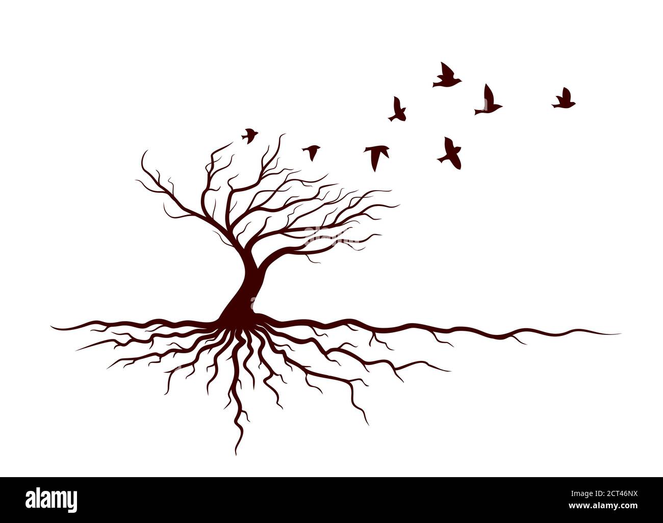 Flying tree root Stock Vector Images - Alamy
