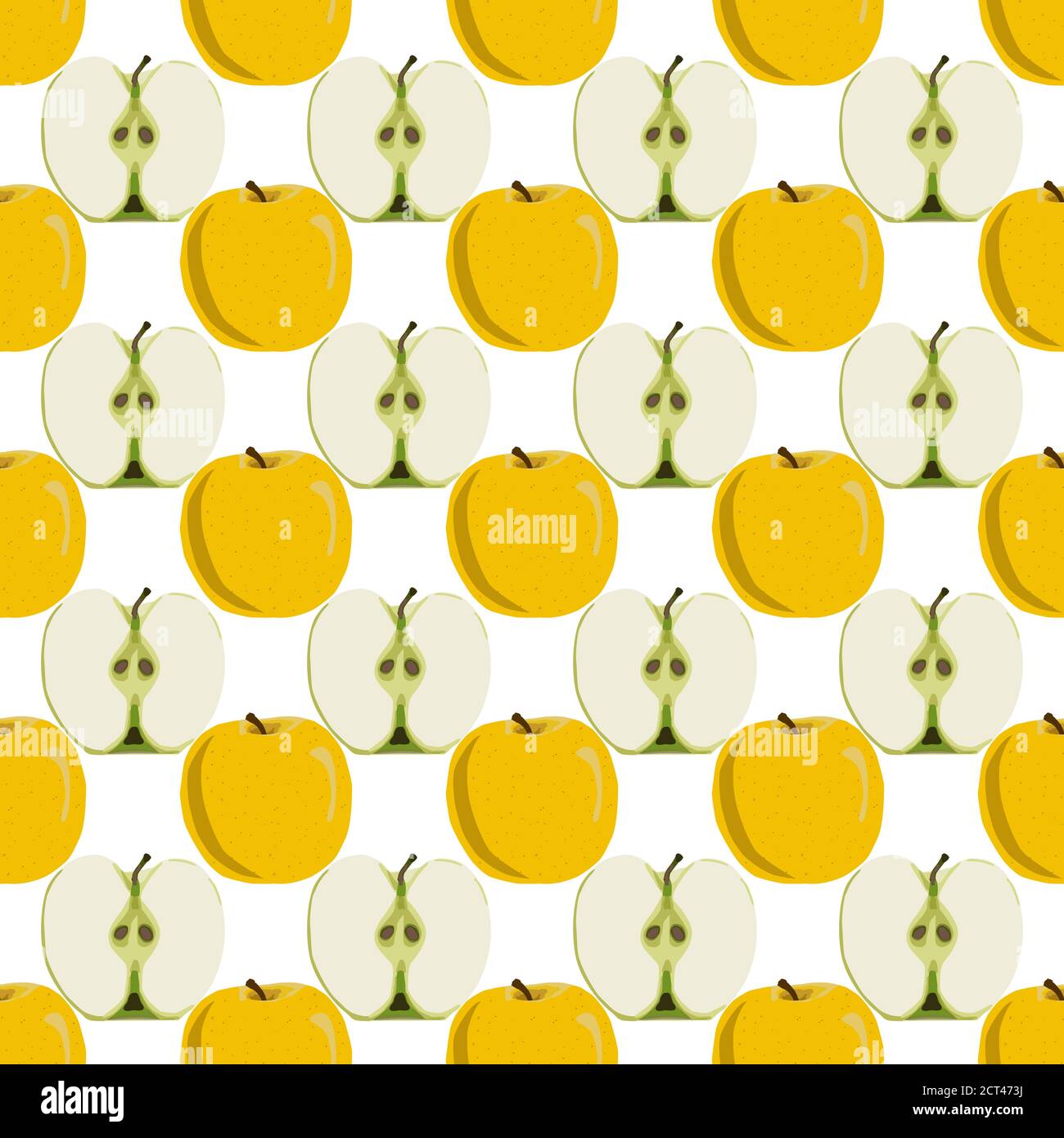 Illustration on theme big colored seamless apple, bright fruit pattern ...