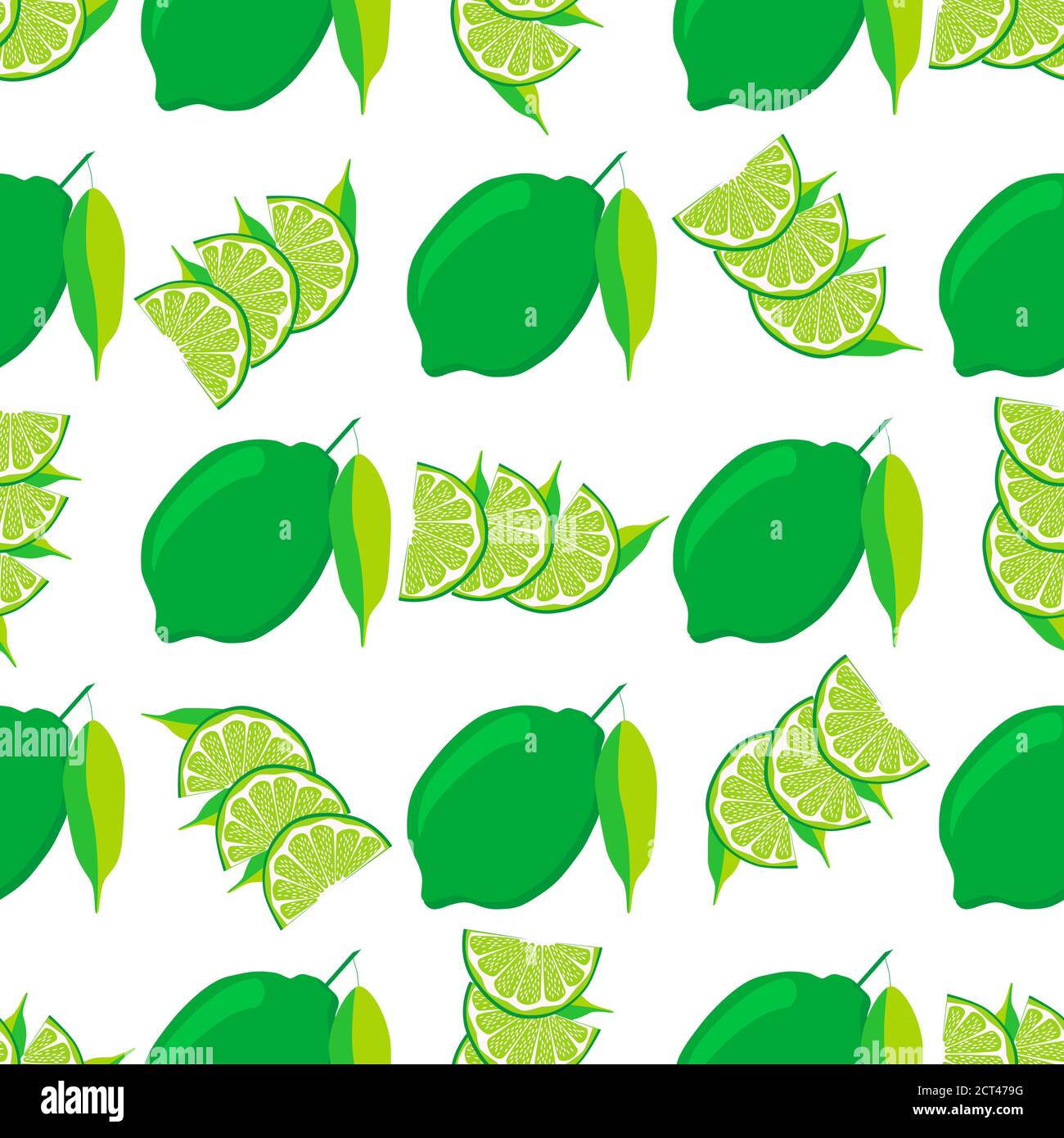 Illustration on theme big colored seamless green lime, bright fruit ...