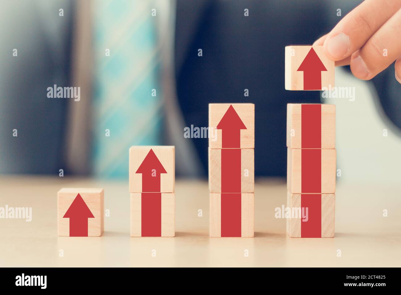 business growth go success progress process concept. business man hand ...