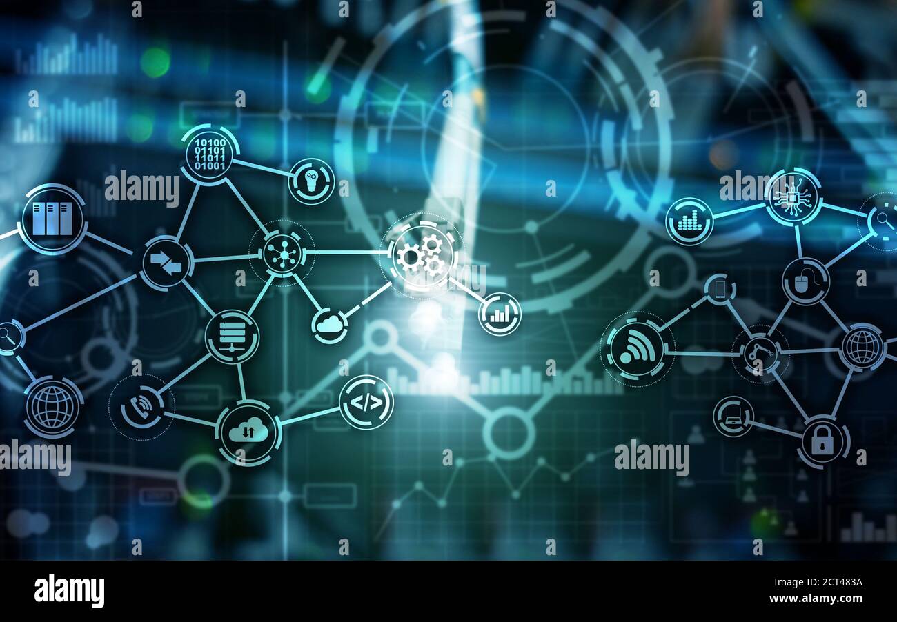 Server room IOT communication Smart industry internet of things concept ...