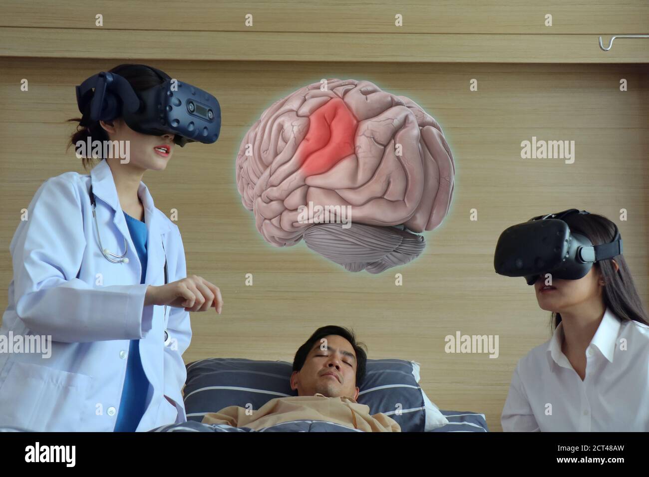 new normal Futuristic Technology in medical concept doctor describes ...